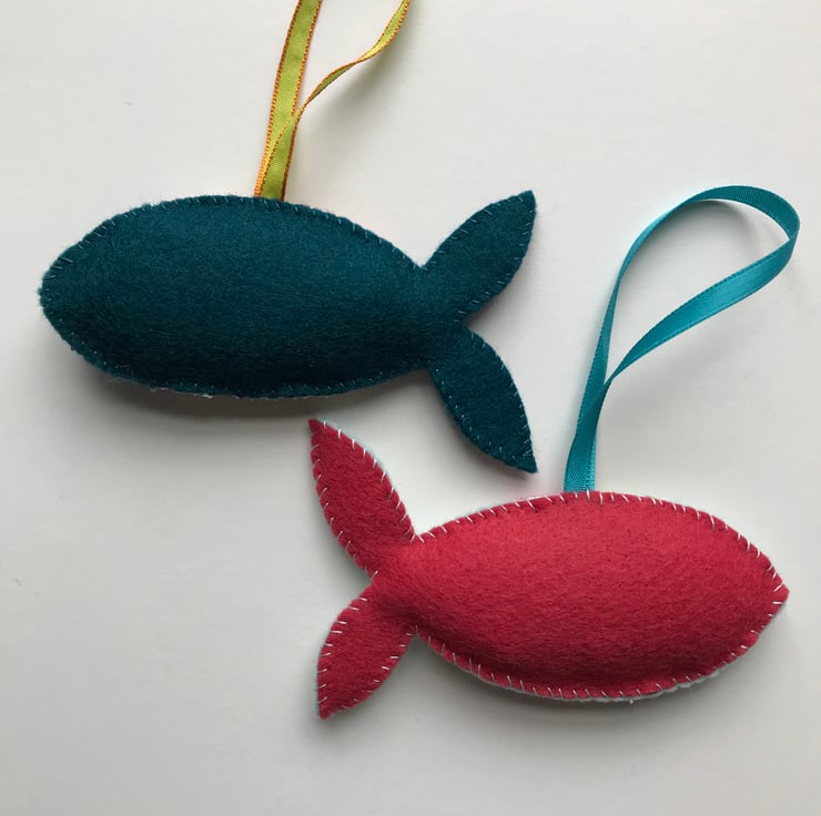 Hand Embroidered Felt Fish Lavender Bag- set of 2 - Folksy