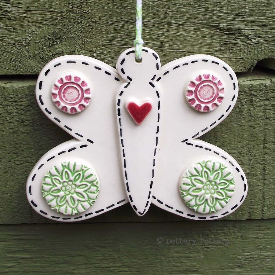 Pottery Butterfly Ceramic decoration. Illustrat... - Folksy