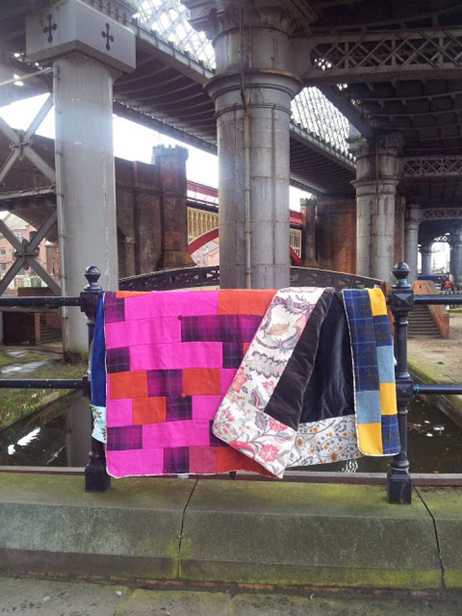 Harris Tweed Double Patchwork Quilts trimmed in... - Folksy