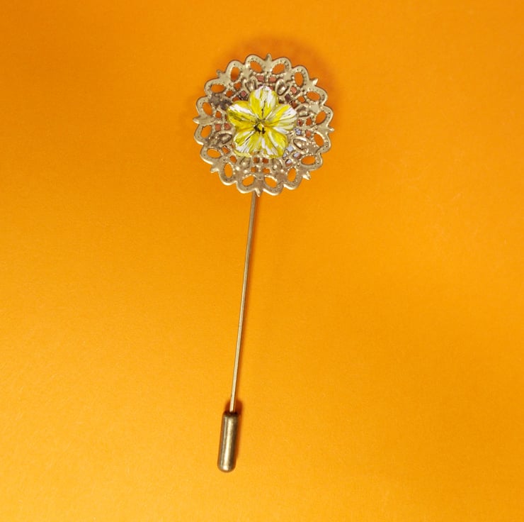 Spring PRIMROSE PIN Bronze Tone Filigree Weddin... - Folksy