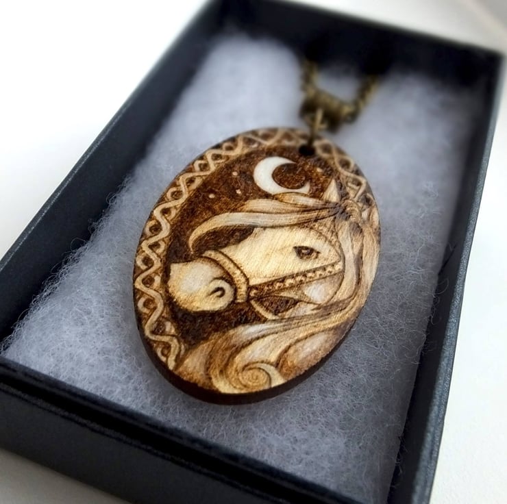 A Viking Horse Hand Burned Wooden Pyrography Pe... - Folksy