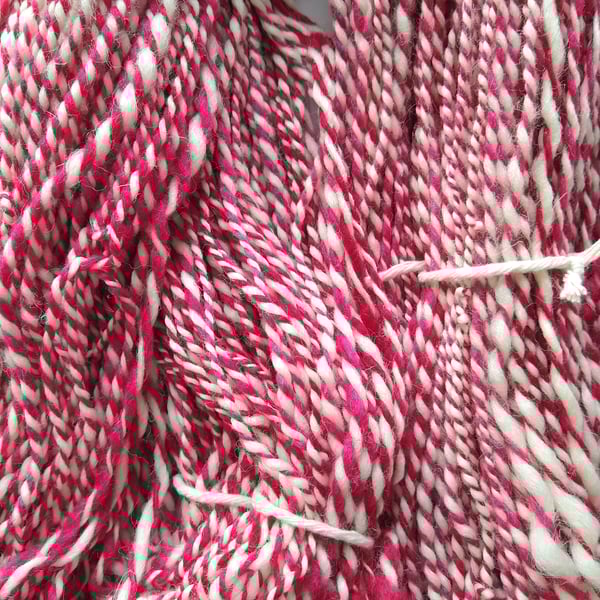 Candy Cane Barber Pole Handspun Wool Yarn - Folksy