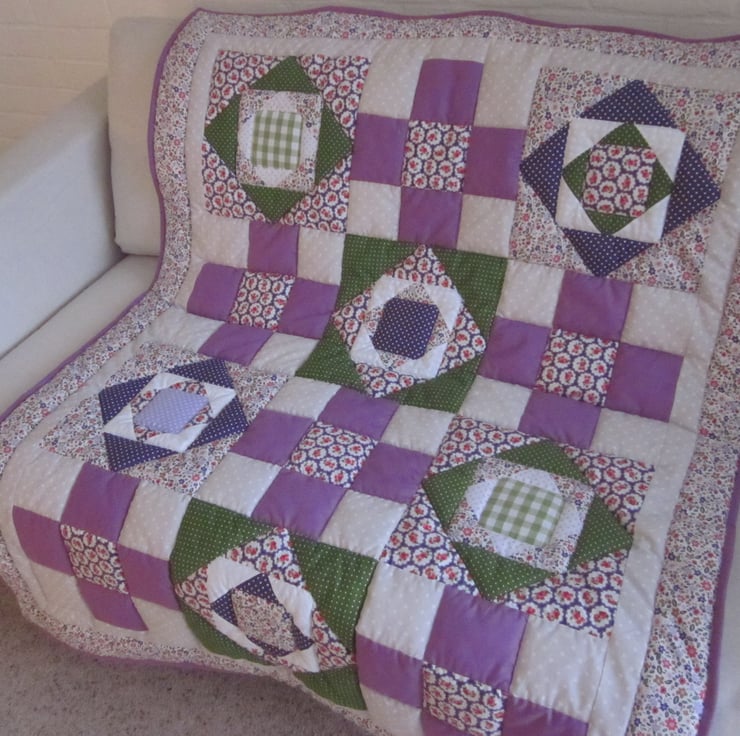 Handmade Patchwork Quilt - Folksy