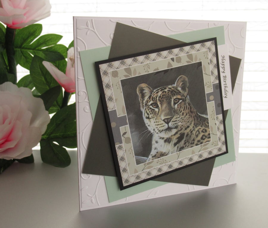 Leopard Birthday Card - Folksy