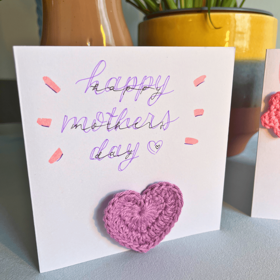 Handmade assorted crochet cards - Mother's Day,... - Folksy