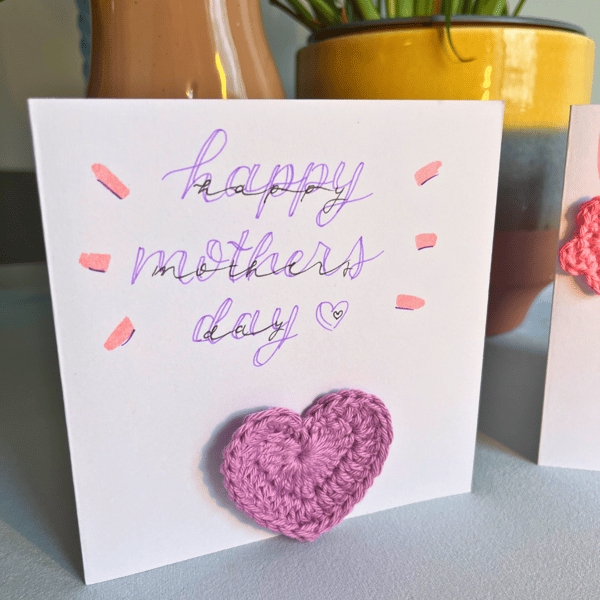 Handmade assorted crochet cards - Mother's Day,... - Folksy