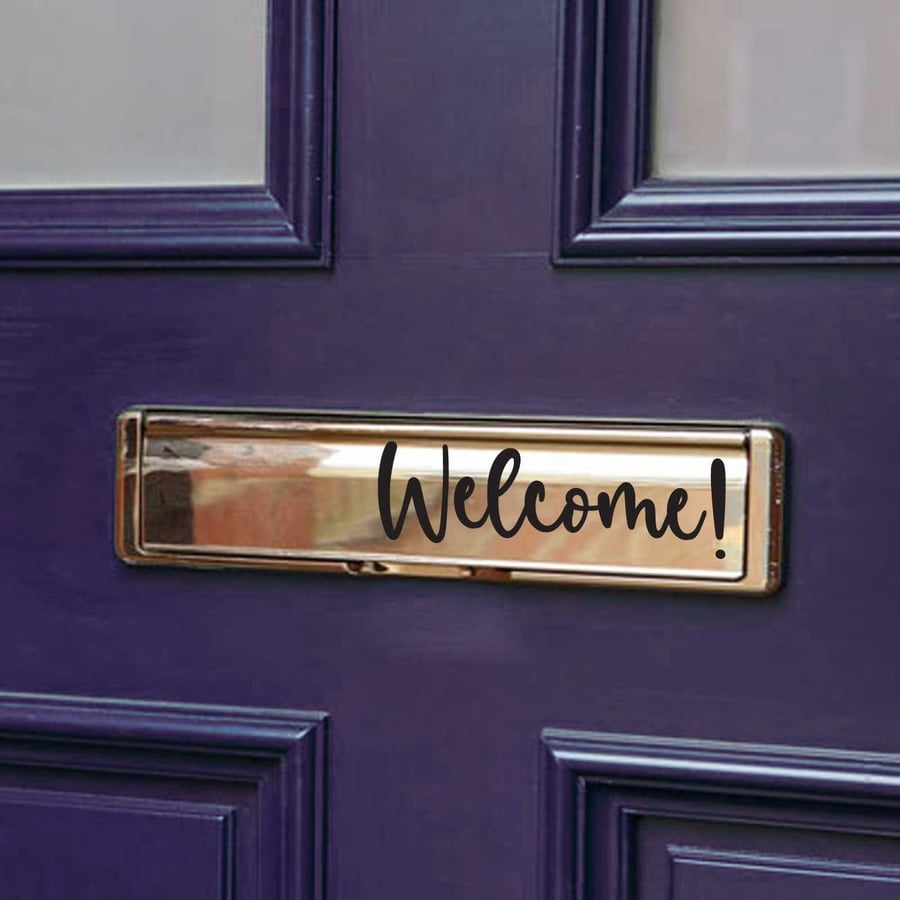 Welcome! Letterbox Sticker Vinyl Decal for post... - Folksy