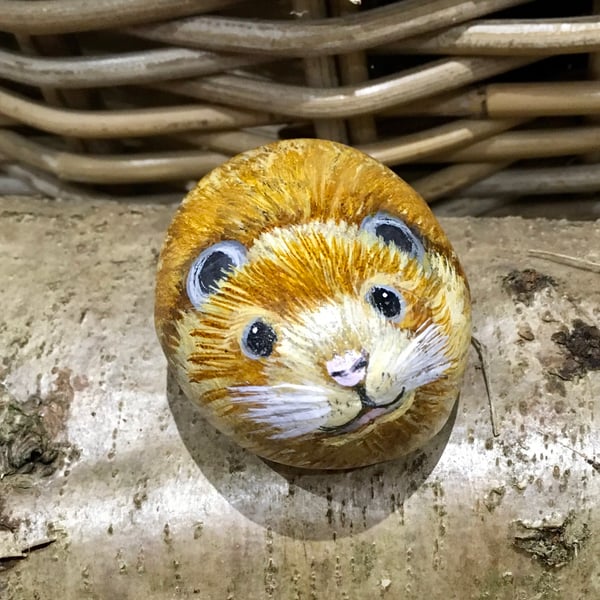 Hamster hand painted pebble garden rock art wil... - Folksy