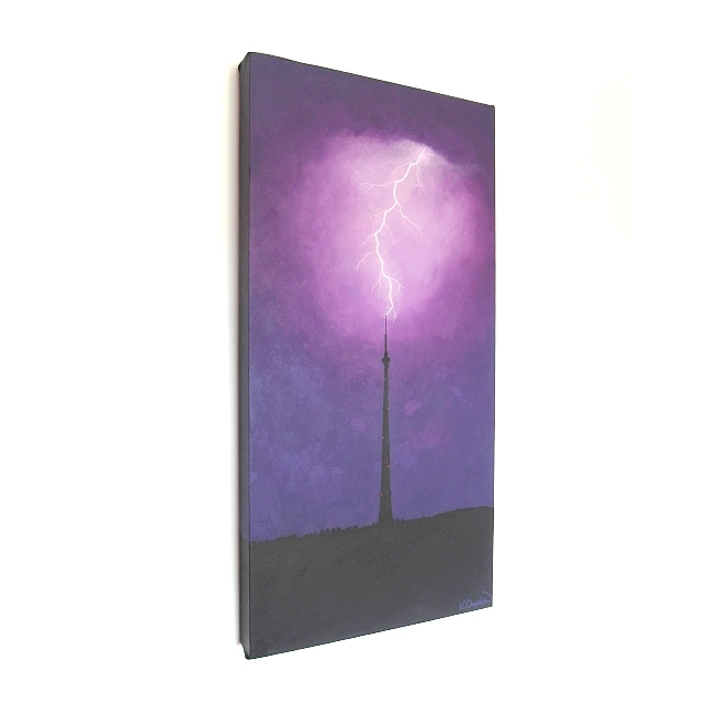 Lightning Strikes original painting - stormy ac... - Folksy