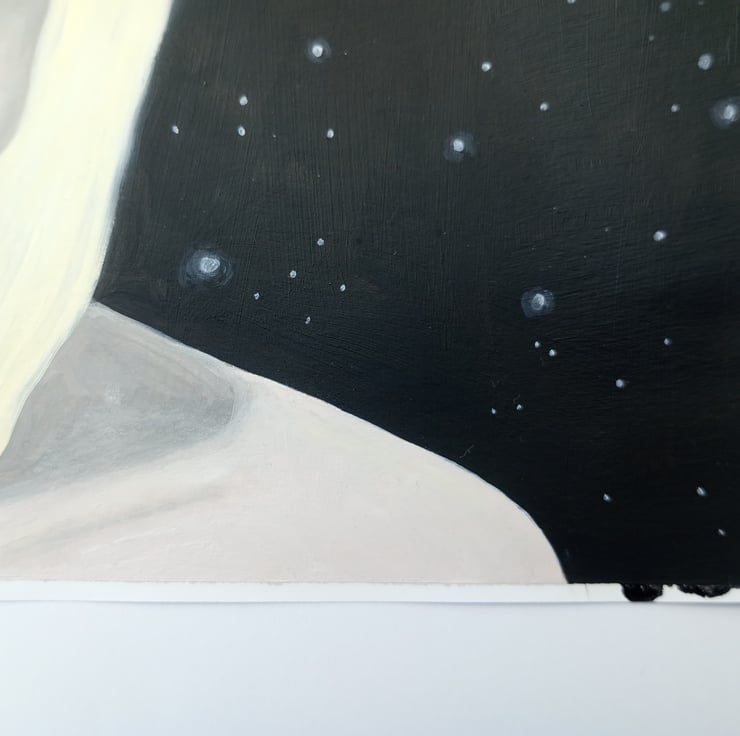 Starry - Original Oil Painting on Paper - Folksy