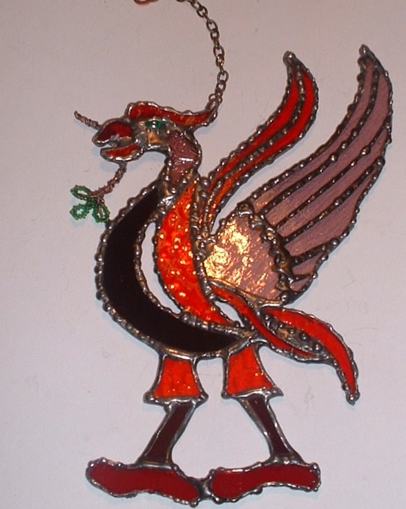 Stained Glass Liver Bird Suncatcher Wall Decora... - Folksy