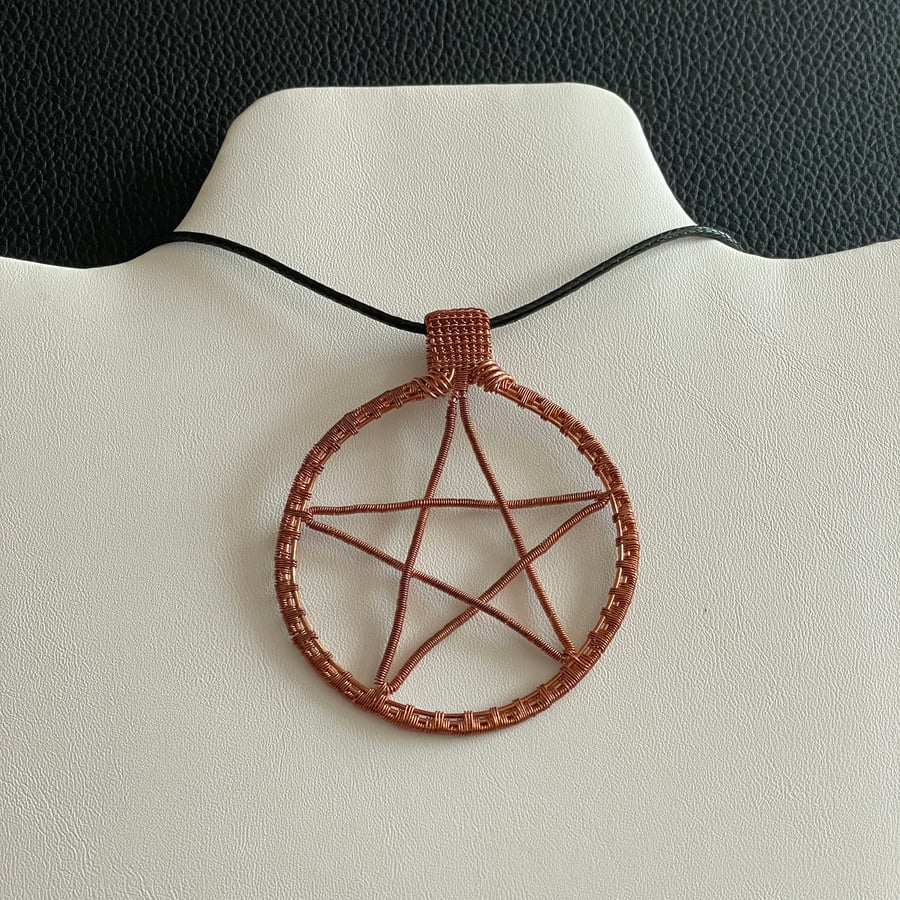 Large Copper Pentagram (Pentacle) Pendant - Folksy