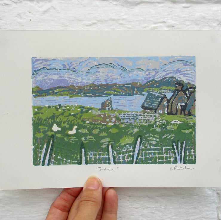 Isle of Iona, Scotland - Original Hand Pressed ... - Folksy