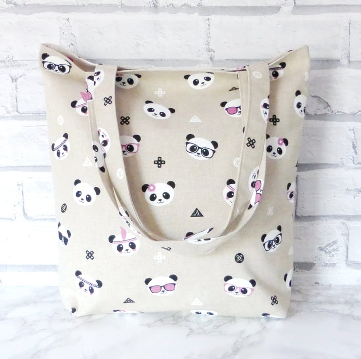 Panda tote bag, shopping bag - Folksy