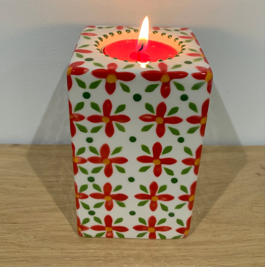 Tall Ceramic Tea light Holder - Folksy