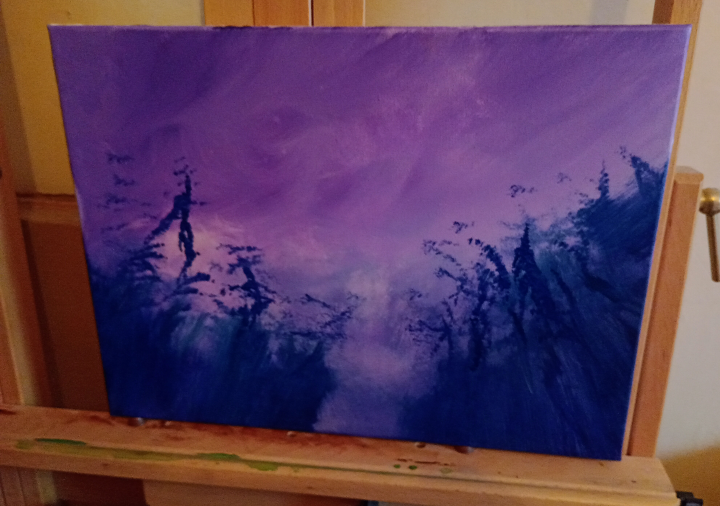 Oil Painting Entitled, 'Violet Dusk' - Folksy