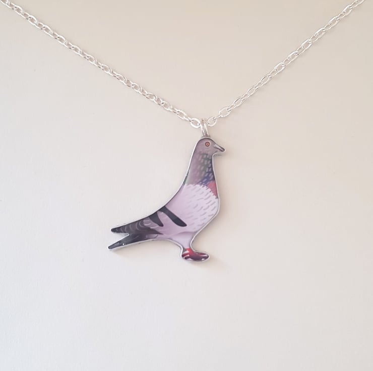 Pigeon necklace - Folksy