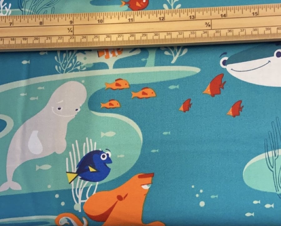 Fat Quarter Finding Dory Deep Sea Destiny, Hank... - Folksy