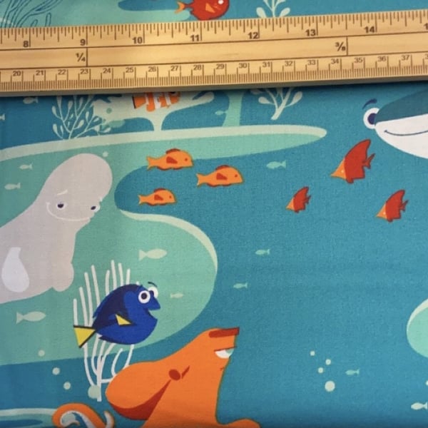 Fat Quarter Finding Dory Deep Sea Destiny, Hank... - Folksy