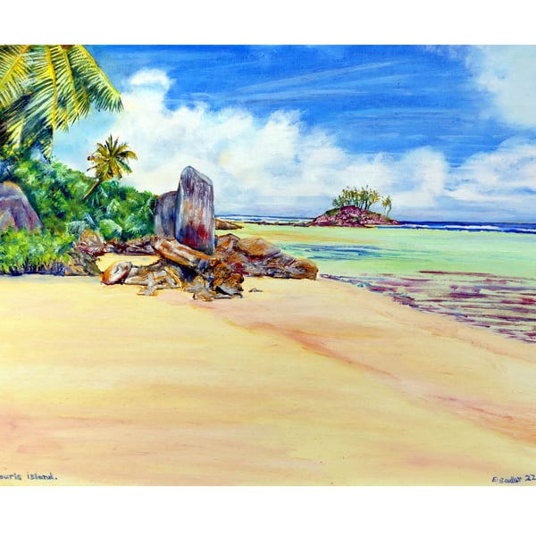 Tropical Island Original Oil Painting - Folksy