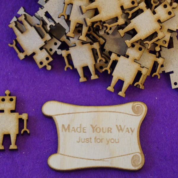 MDF Robot 3cm - 40 x Laser cut wooden shape - Folksy