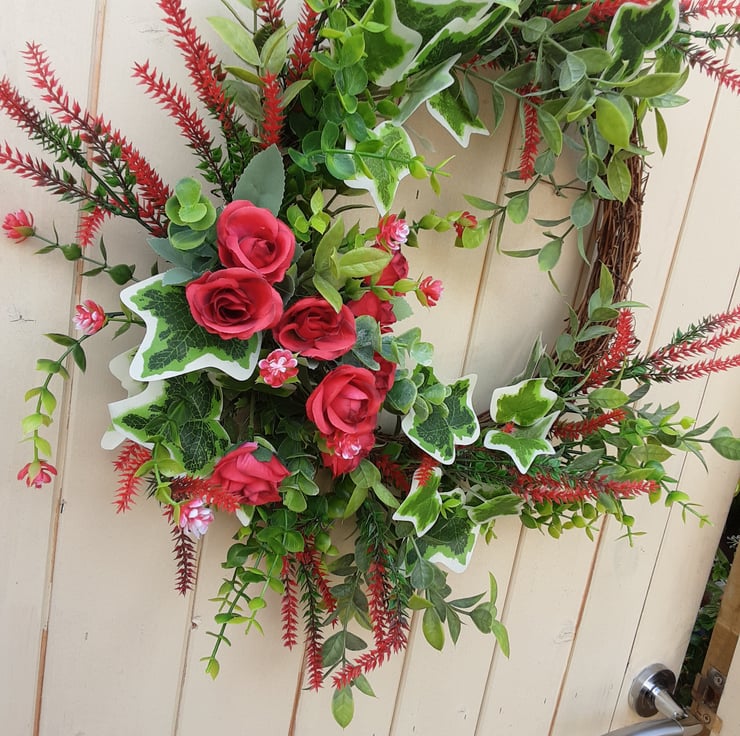 Breeze.46cm half covered wreath. Door wall tabl... - Folksy