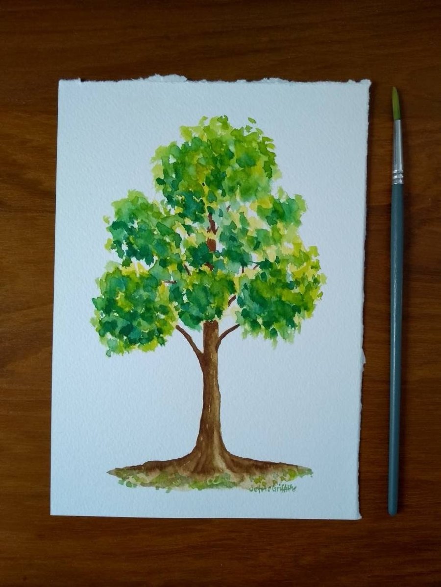 Original Watercolour Painting Tree - Folksy