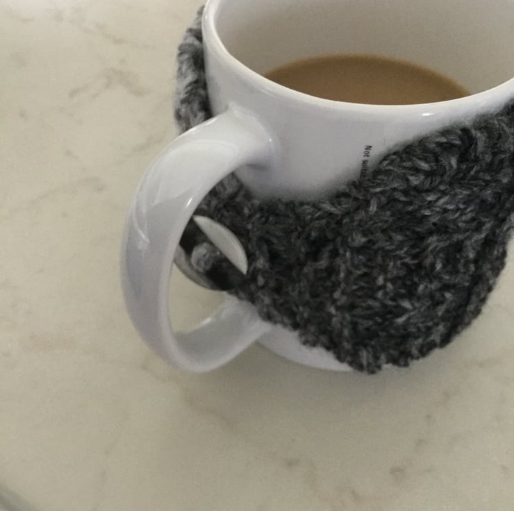 Hand Knitted Mug Hugs Set of 2 in Shades of Grey - Folksy