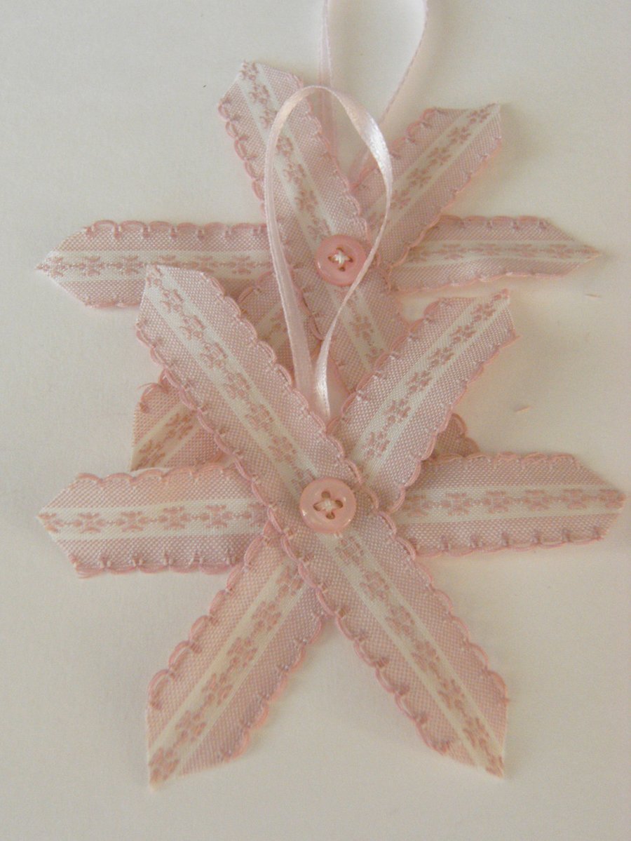 Vintage Pink Star Decorations - Folksy