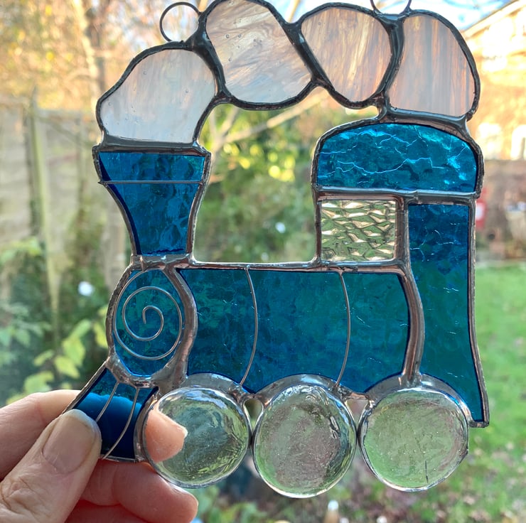 Stained Glass Train Suncatcher - Handmade Windo... - Folksy