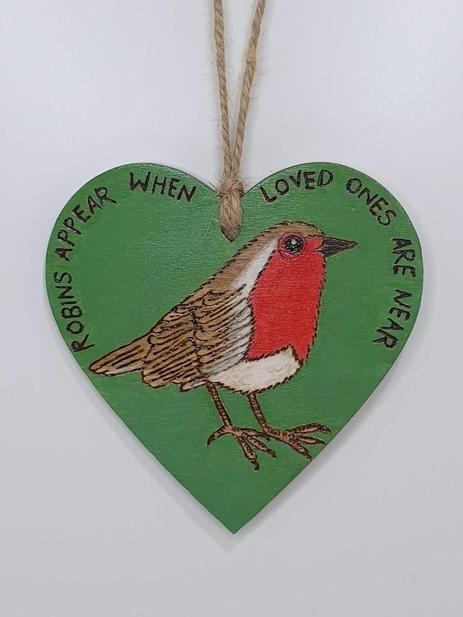 Robin memorial decoration, robins appear when l... - Folksy