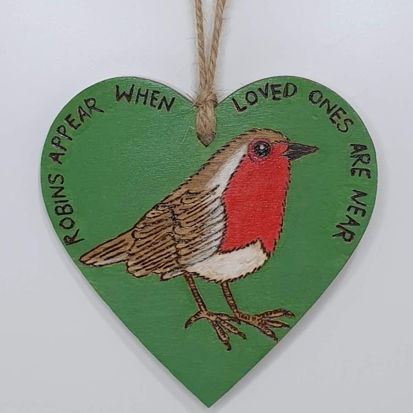 Robin memorial decoration, robins appear when l... - Folksy