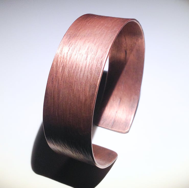 Hammered Copper Cuff Bangle - UK Free Post - Folksy
