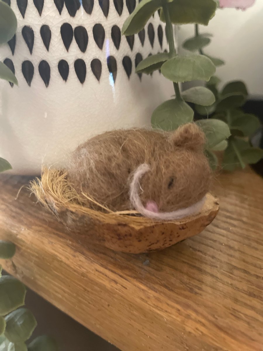 Needle felt sleeping mouse - Folksy