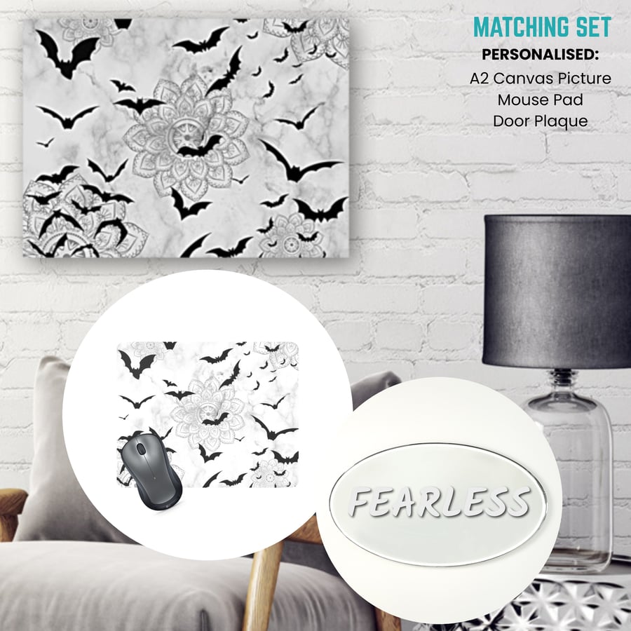 Bat Kingdom Goth Artistic Personalised A2 Canva... - Folksy