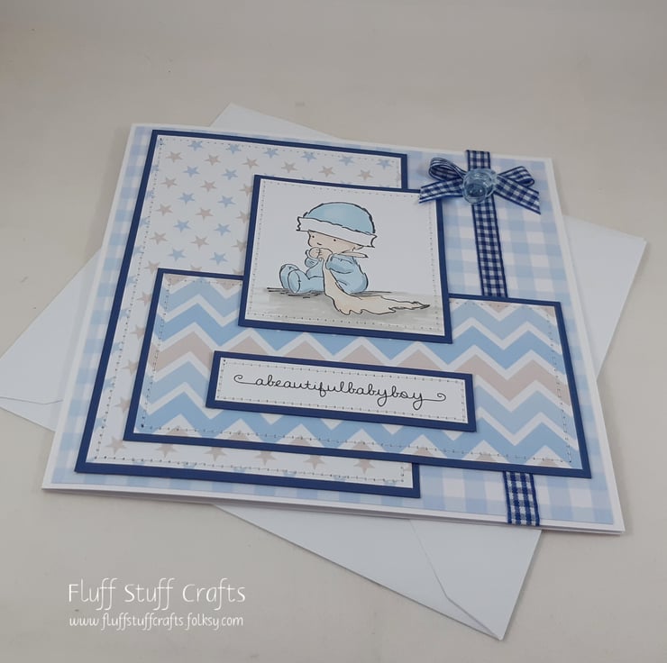 Handmade new baby boy card - Folksy