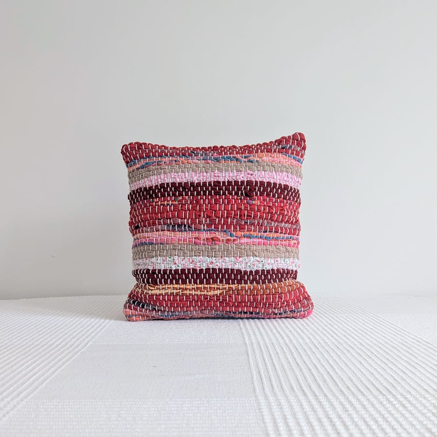 Small Vintage Fabric Handwoven Cushion with Zip... - Folksy