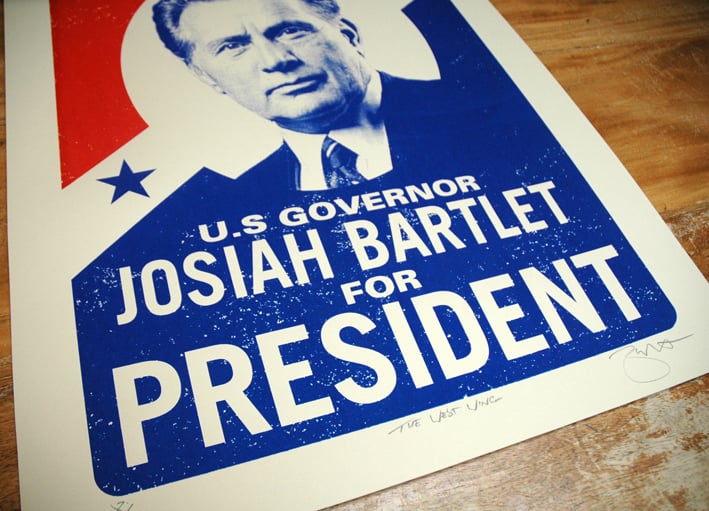 Bartlet For President The West Wing Hand Pulled... - Folksy