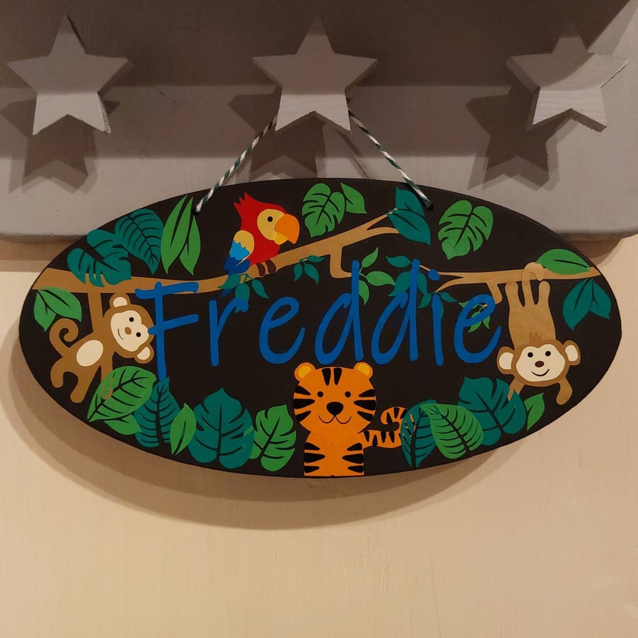 Safari and Jungle Themed Name Plaque - Door Sig... - Folksy