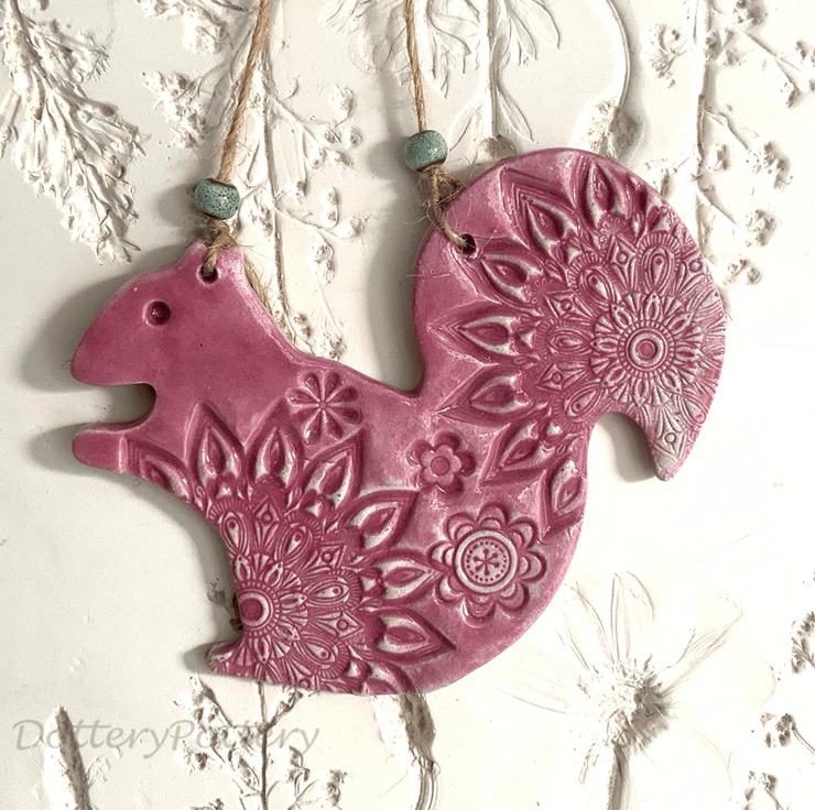 Ceramic squirrel decoration Pottery squirrel wo... - Folksy