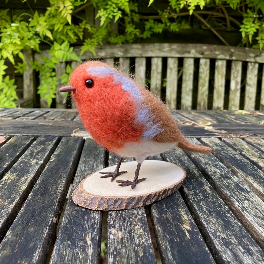 Needle felted robin decoration, woollen sculpture - Folksy