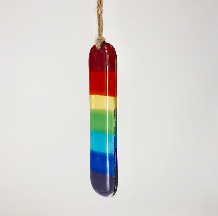 Rainbow Fused Glass Light Catcher - Folksy