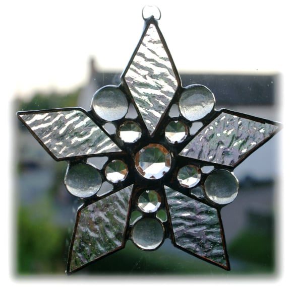 Diamond Star Suncatcher Stained Glass Christmas - Folksy