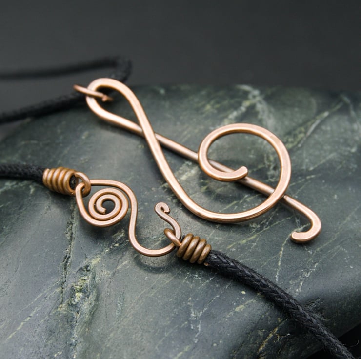 Hammered Copper Treble Clef Pendant - Folksy