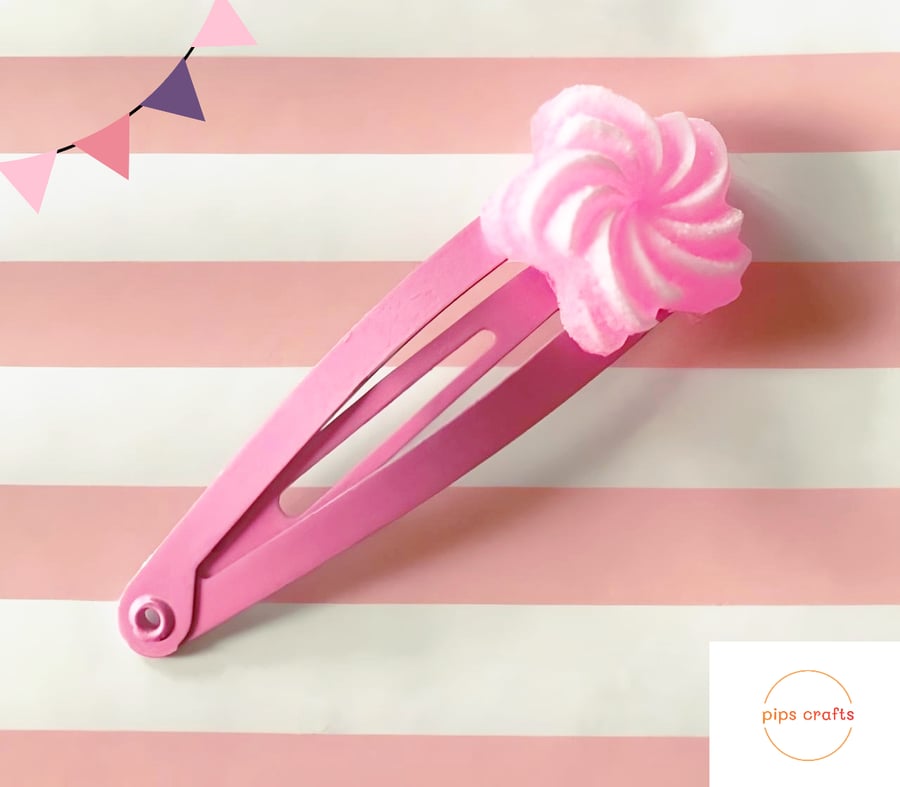 Cute Pink Candy Star Hair Clip - Sweets Handmad... - Folksy