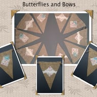 Rustic Bunting (Butterfles and Bows) - Folksy