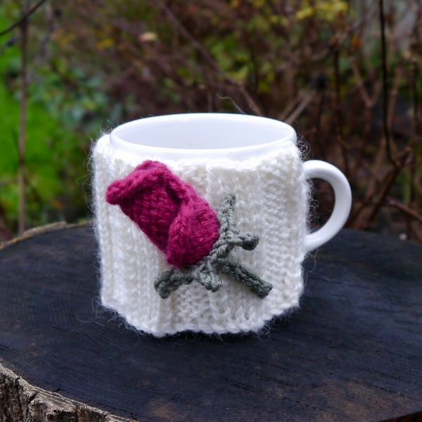 Valentine Rose Mug Cosy - Folksy