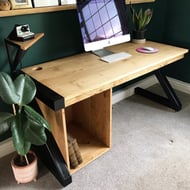 Industrial style Z frame solid oak soft close h... - Folksy