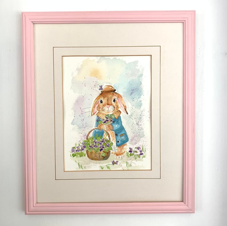 February Bunny - Bunny art - Children's room decor - Folksy