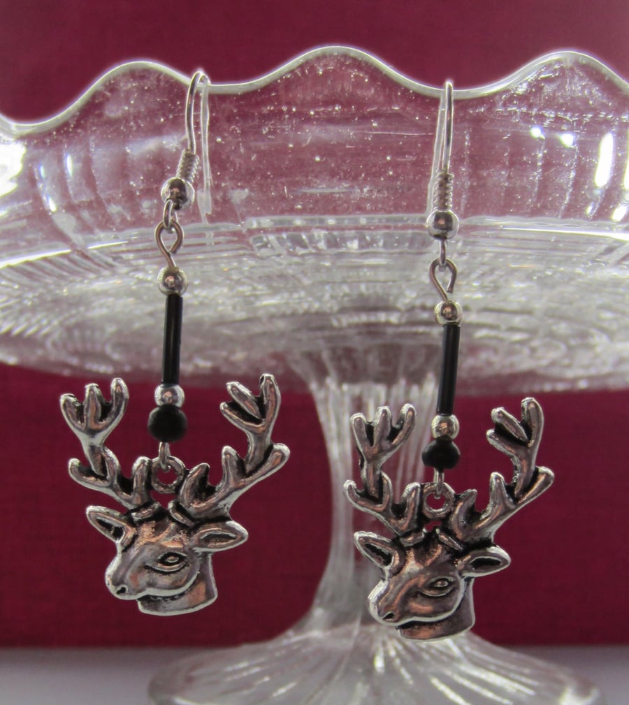 Stag Earrings - Folksy